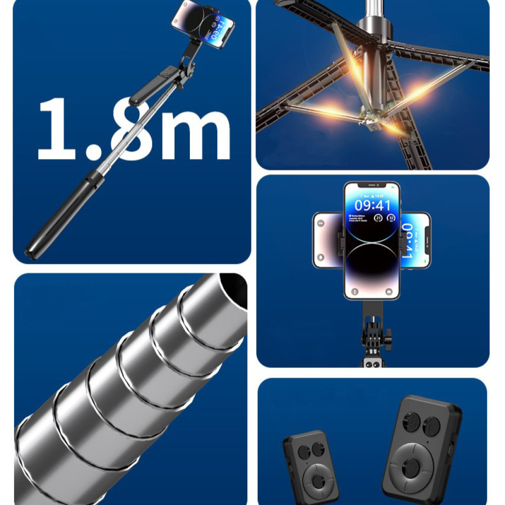 Монопод (трипод) B17 Long на штативі 1.8m Bluetooth (360° Rotating Pan ...