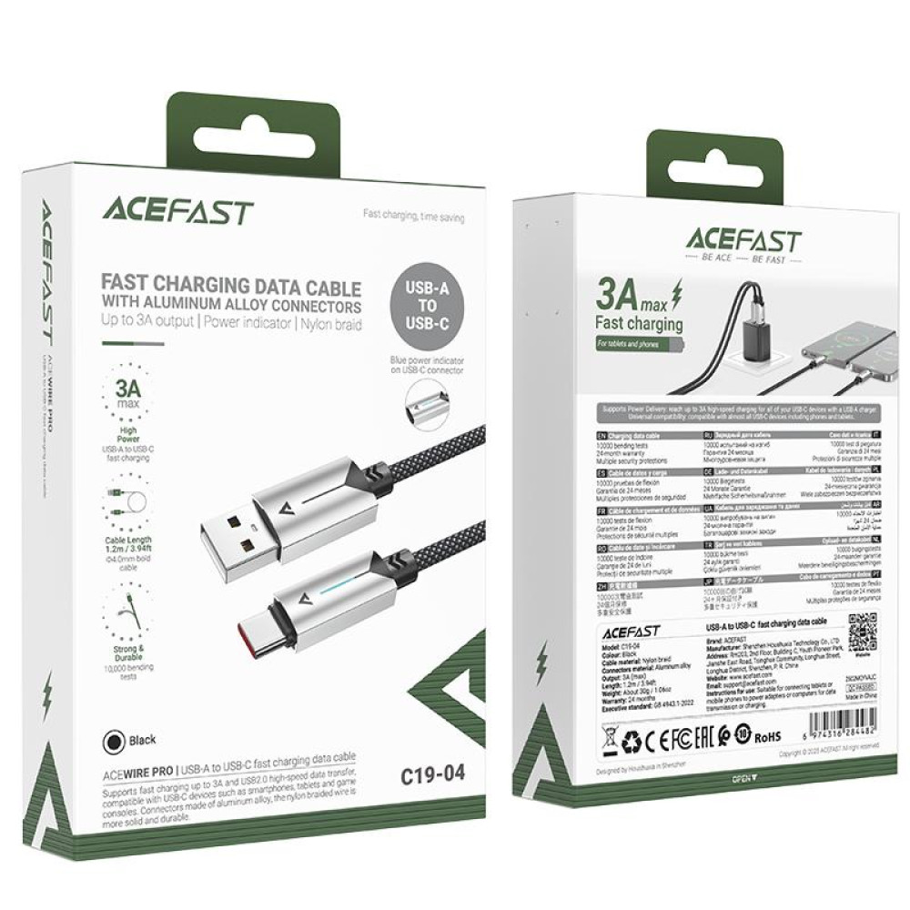 Data Cable AceFast C19-04 Type-C 1.2m