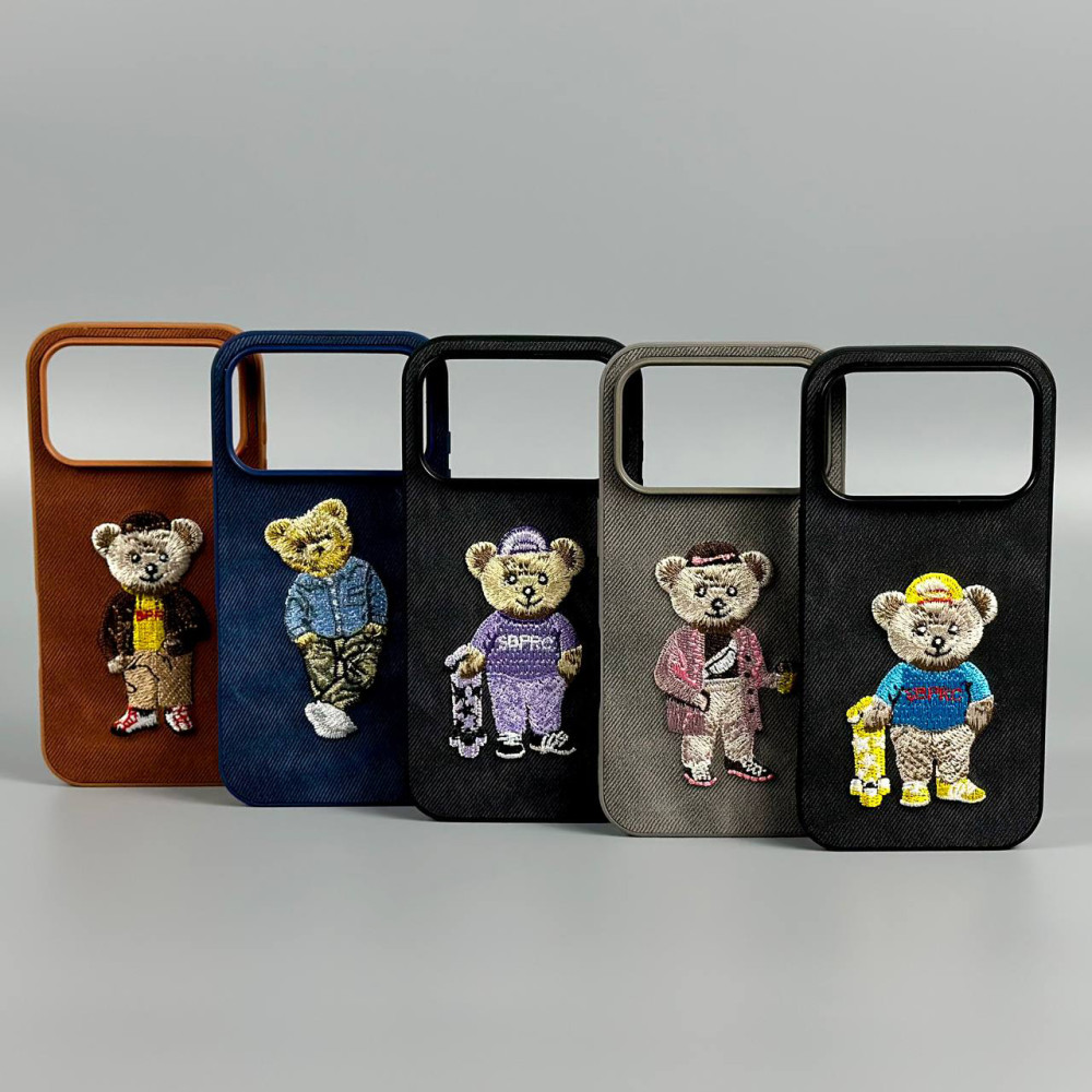 Накладка Teddy Bear Embroidered РОЗПРОДАЖ iPhone 12-12 Pro