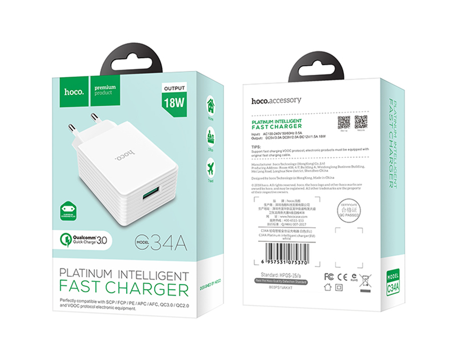 Мережеві зарядні пристрої (адаптери) Hoco