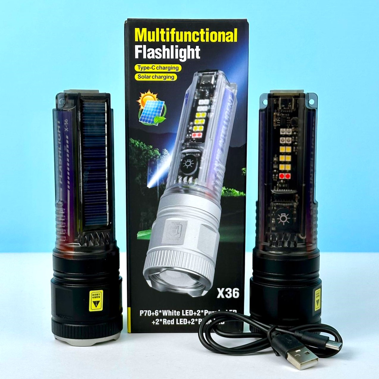 Ліхтар Multifunctional Flashlight BL-X36, P50 Solar