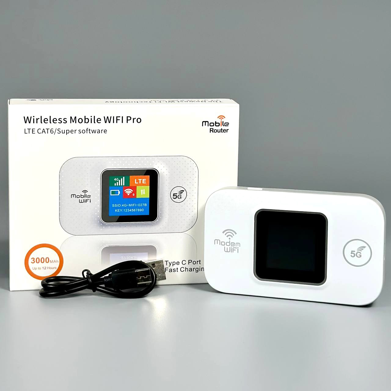 Портативний модем Wireless Mobile Wi-Fi Pro DT2004 300Mbps з екраном ...