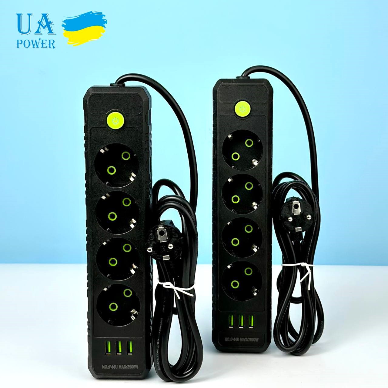 Мережевий подовжувач UA Power F44U на 4 розетки + 3USB 4m
