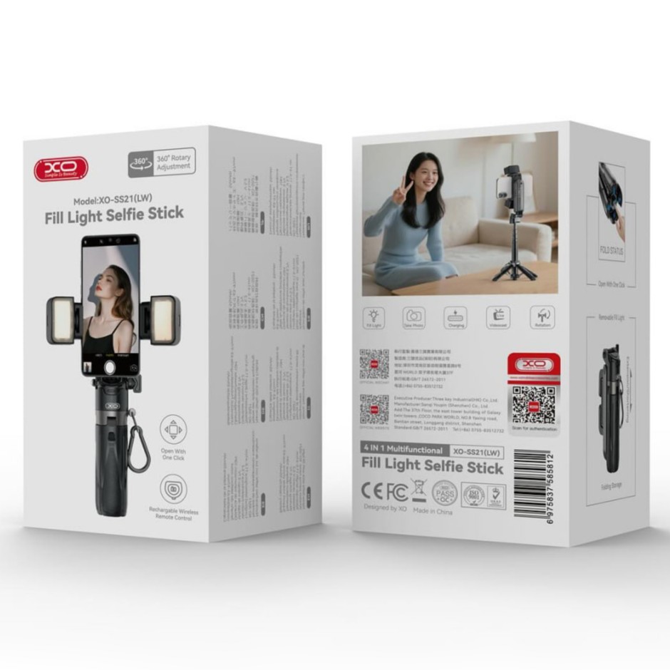 Монопод (трипод) XO SS21 (LW) Mini Selfie Stick 4in1 Bluetooth (для ...